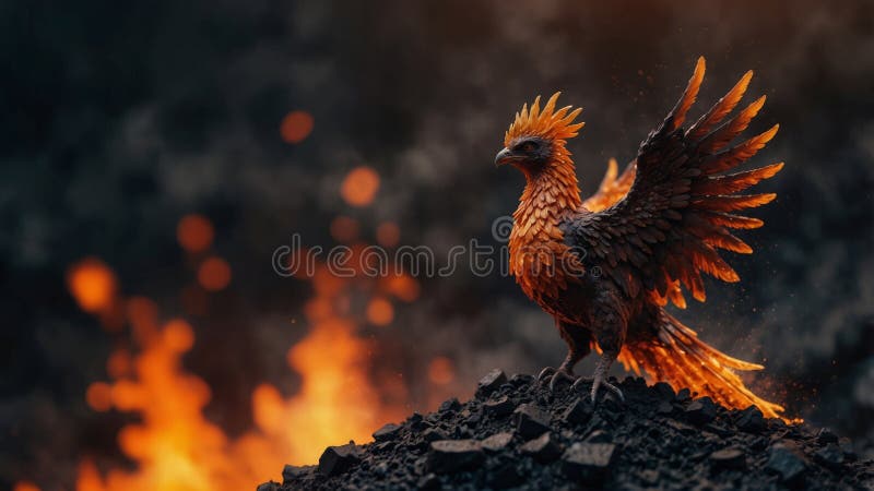 The Mythical Phoenix Rises from Volcanic Ashes in a Fiery Spectacle ...
