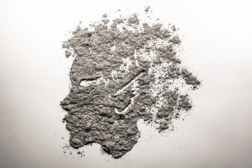 Mythical Satyr Boy Profile Face Made of Ash Stock Illustration ...