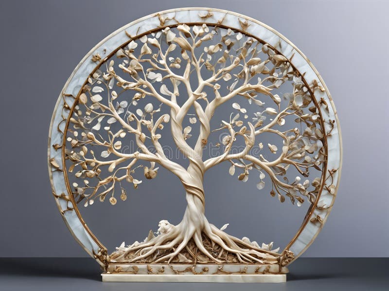 The Mythical Tree-of-life, Scene Made of Mother-of-Pearl - Generated by ...