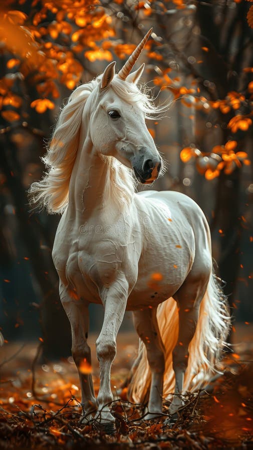 Mythical unicorn forest stock illustration. Illustration of unicorn ...