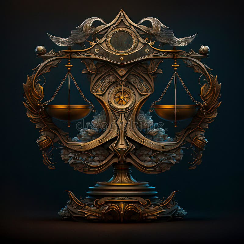 Mythical Wisdom: the Intricate Baroque Lady Justice Scale of the Libra ...