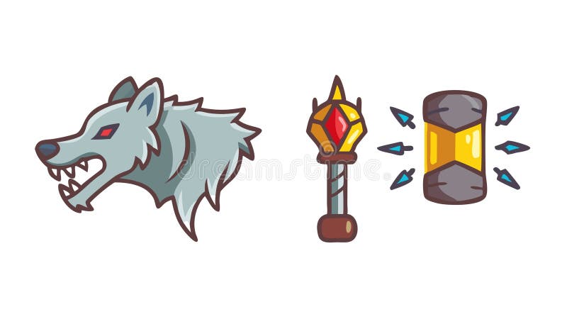 Mythical Wolf Head with Magical Items Vector, Vector Design Generative ...