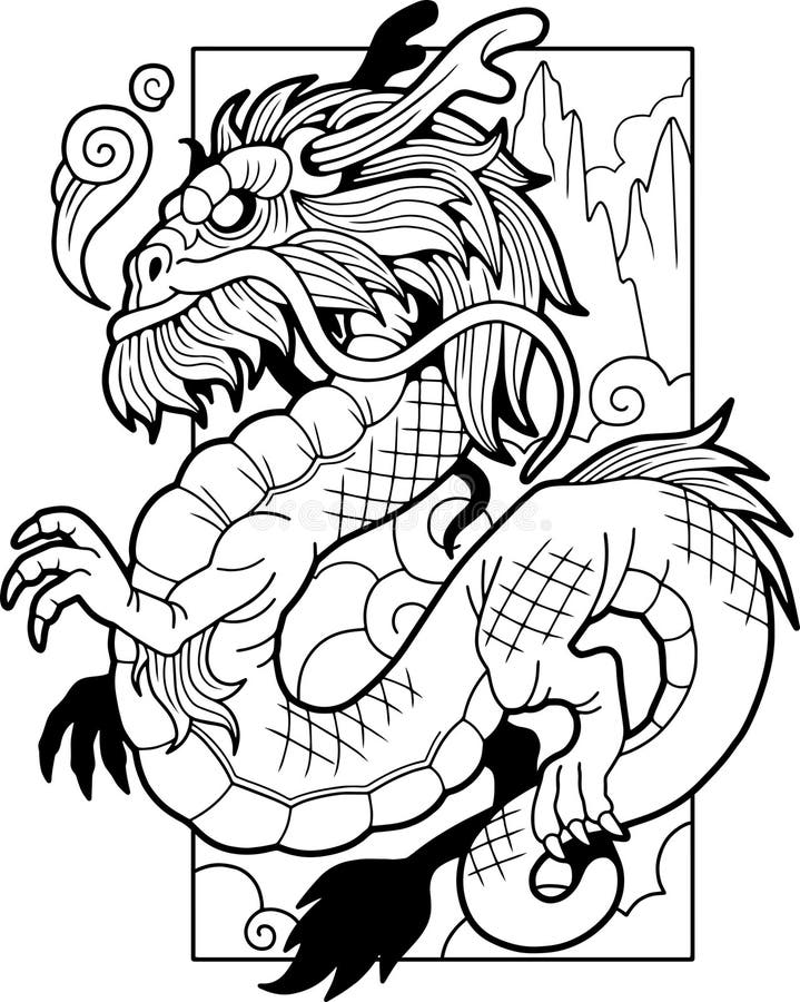 Dragon Outline Icon Silhouette Design Template Vector Stock Vector ...