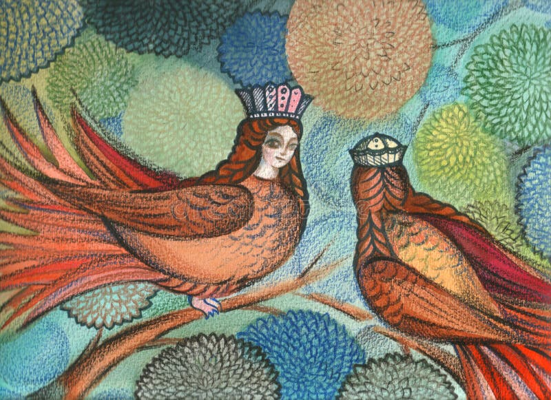 Mythological Sirin Birds Stock Illustrations – 4 Mythological Sirin ...