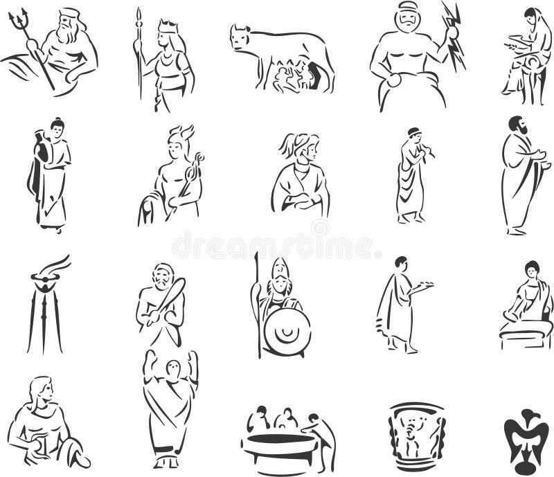 Mythology stock vector. Illustration of polytheism, ancient - 7408679