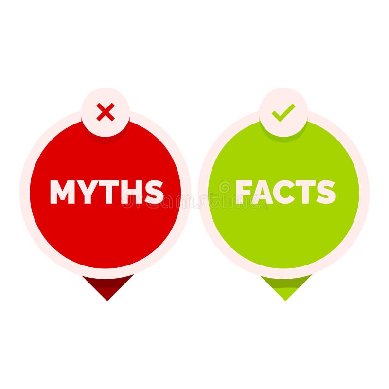 Myths Versus Facts Red and Green Check Mark Icons Stock Vector ...
