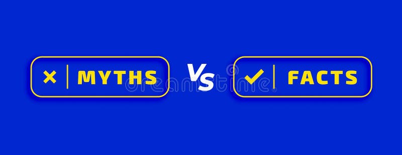 Facts Versus Myths Arrows Pointing Opposite Directions Representing ...