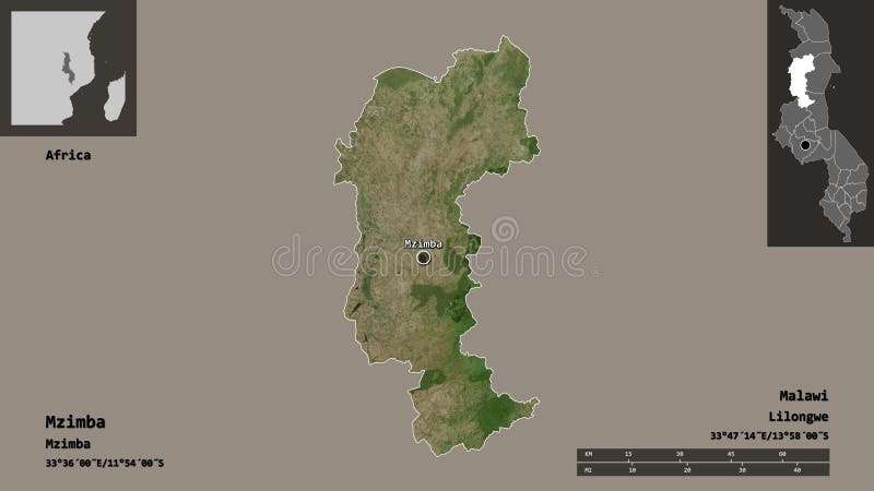 Mzimba, District of Malawi,. Previews. Satellite Stock Illustration ...