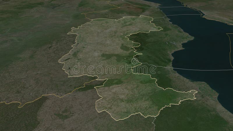 Mzimba, Malawi - Outlined. Satellite Stock Illustration - Illustration ...