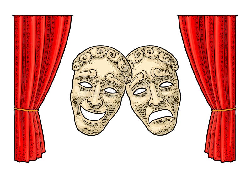 Máscaras Del Teatro De La Comedia Y De La Tragedia Ejemplo De Color Del ... Máscaras Del Teatro De La Comedia Y De La Tragedia Ejemplo De Color Del ...