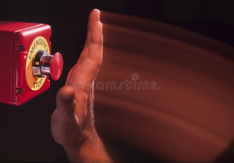 Den Röda Nöd- Knappen Eller Stoppknapp För Handpress STOPPknapp För ...