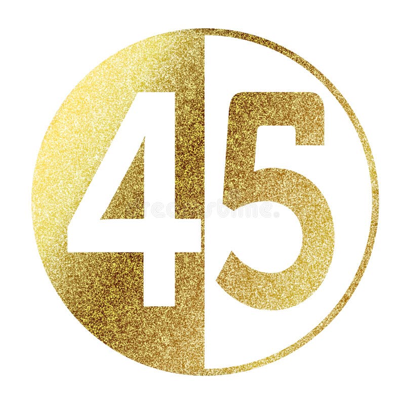 Número 45 ilustração do vetor. Ilustração de dourado - 86309841