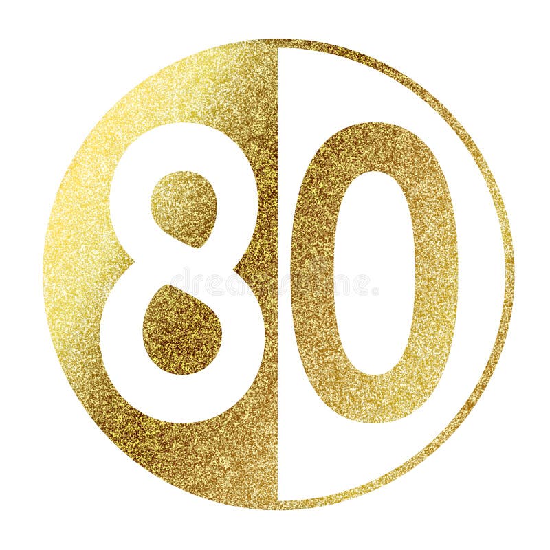 Número 80 ilustración del vector. Ilustración de estilo - 86310473