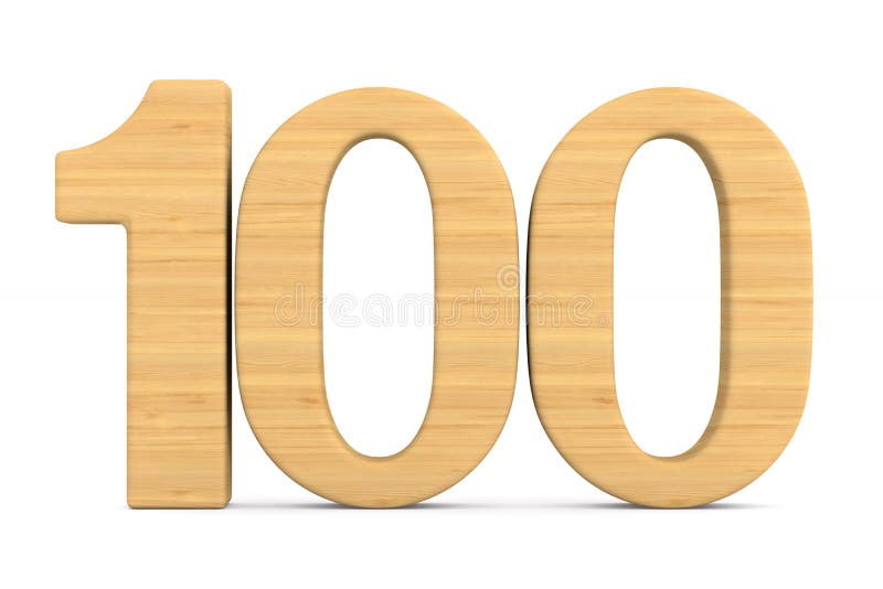 Número 100, Ciento, Aislado En El Fondo Blanco, 3d Stock de ilustración ...