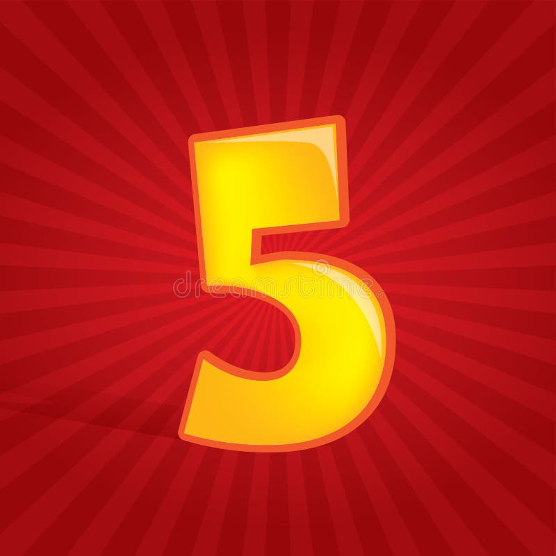 Ícone Do Número 5 Com Teste Padrão Colorido Do Polígono Ilustração do ...