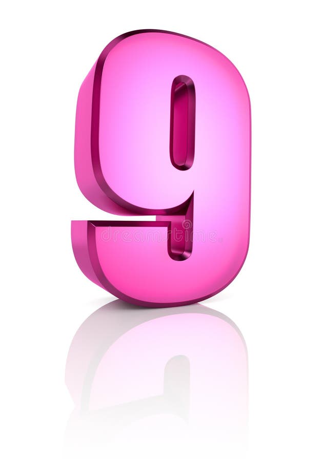Um 3d Cor-de-rosa Número Um Com Um Sinal De Mais E Uma Sombra Cinza é ...