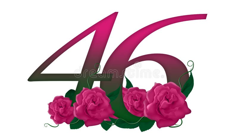 Número 46 floral stock de ilustración. Ilustración de formato - 79141491