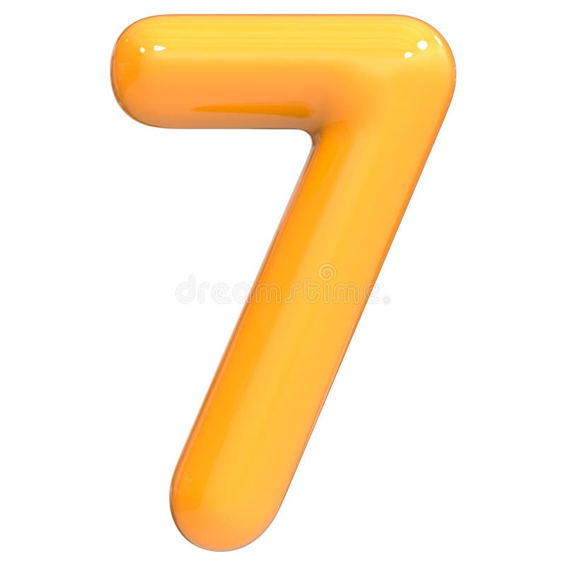 7 Número Naranja 3d Con Fondo Blanco Stock de ilustración - Ilustración ...