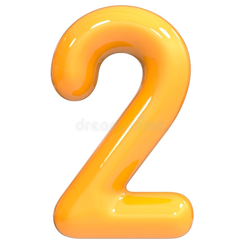 2 Número Naranja 3d Con Fondo Blanco Stock de ilustración - Ilustración ...