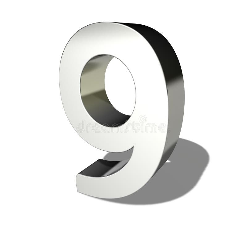 Número nueve stock de ilustración. Ilustración de color - 7159552