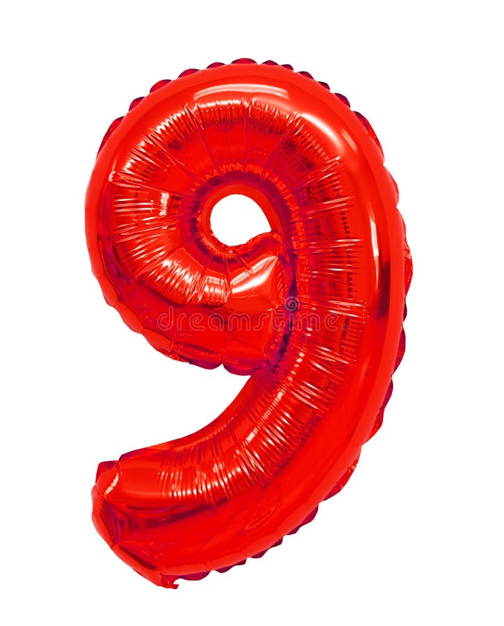 Número 9 Nueve De Los Globos Foto de archivo - Imagen de vacaciones ...