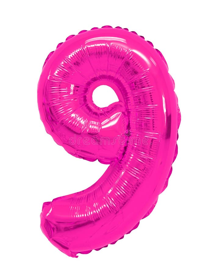 Número 9 Nueve De Los Globos Foto de archivo - Imagen de vacaciones ...