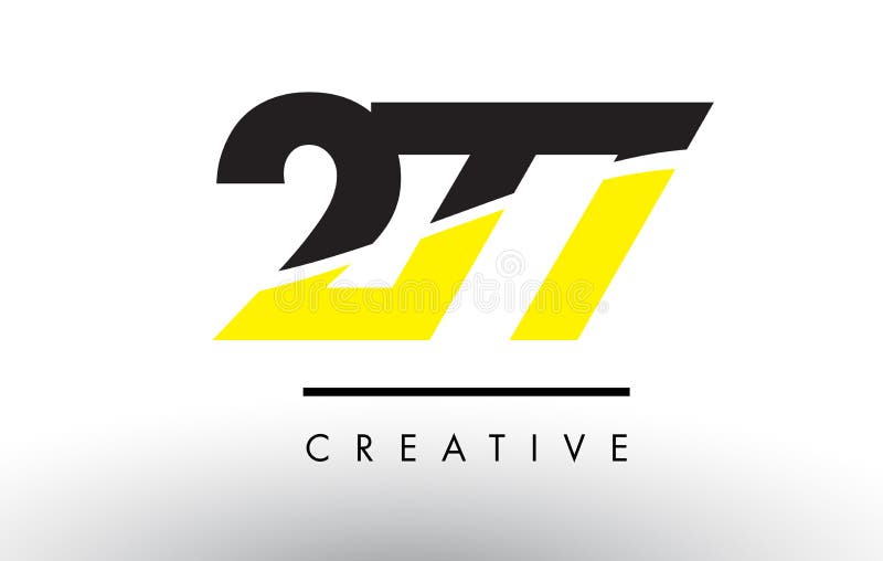 277 Número Preto E Amarelo Logo Design Ilustração do Vetor - Ilustração ...