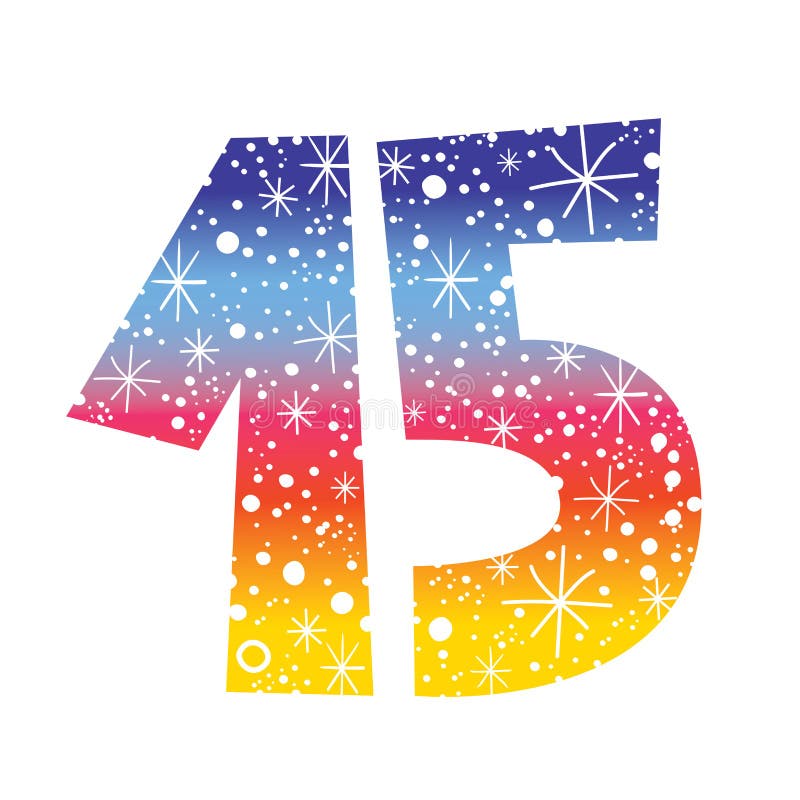 Número quince ilustración del vector. Ilustración de elemento - 93002746