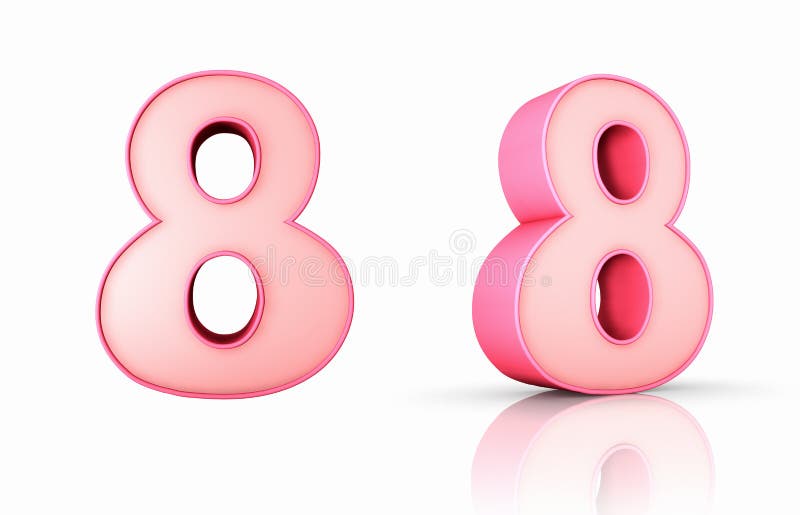 Número rosado ocho stock de ilustración. Ilustración de conjunto - 88581267