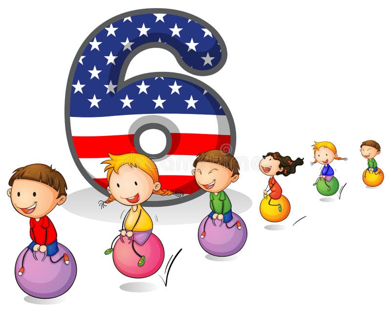 Número seis ilustración del vector. Ilustración de palabra - 46036378