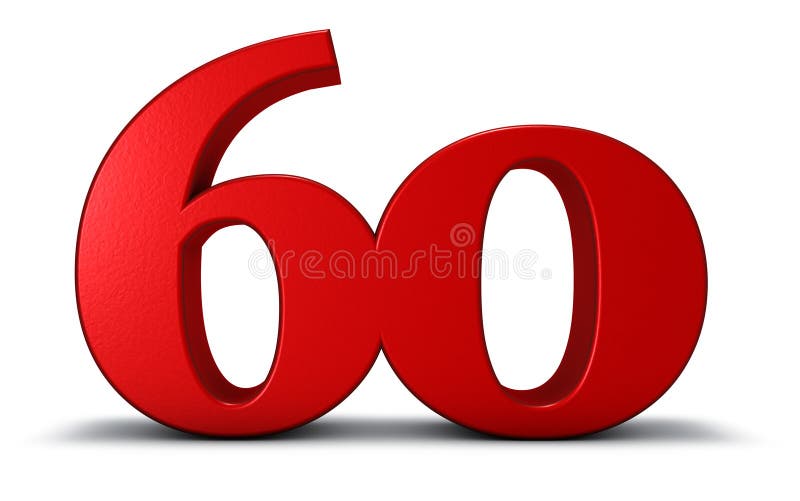 Número Sesenta En El Fondo Blanco Ejemplo Aislado 3d Stock de ...