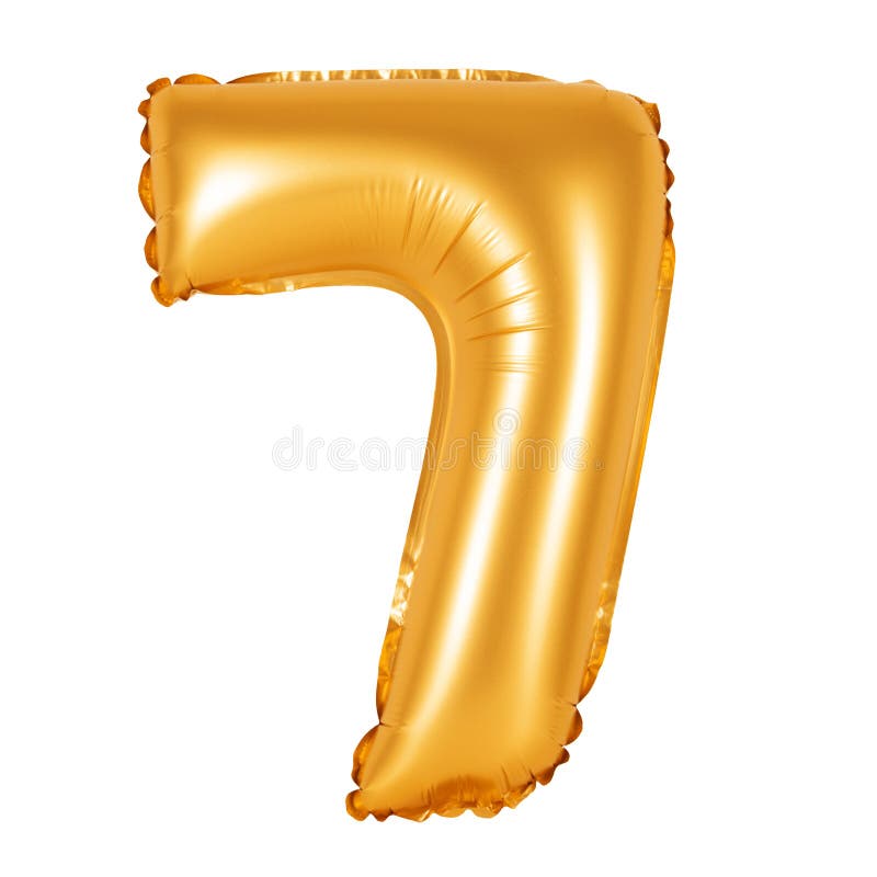 Número 7 Sete Dos Balões Alaranjados Foto de Stock - Imagem de hélio ...