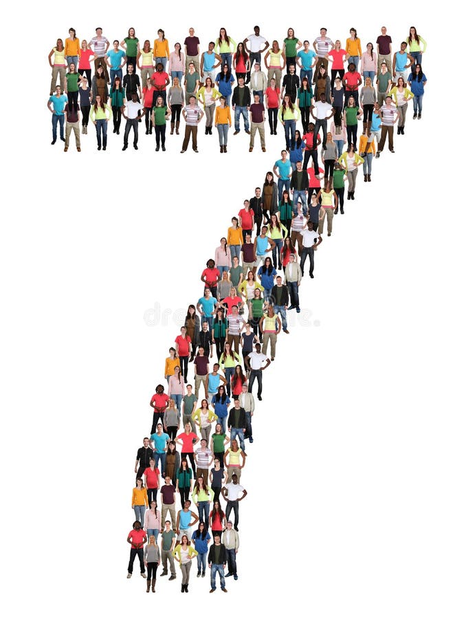 Número Siete 7 Grupos De Personas Imagen de archivo - Imagen de siete ...