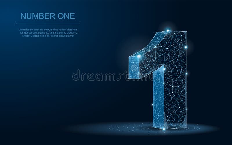 Número Uno… Vector Poligonal Abstracto Del Modelo 3D Ilustración del ...
