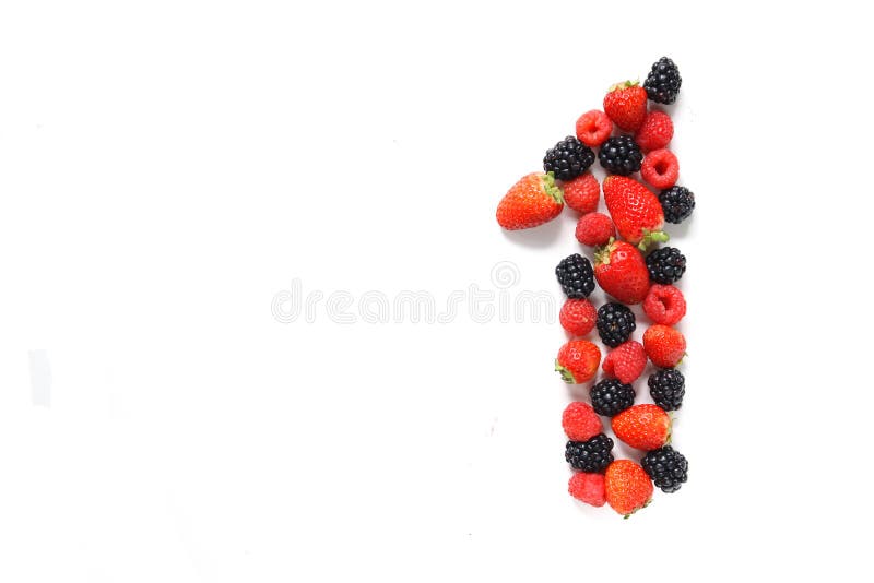 Número uno con las frutas imagen de archivo. Imagen de sano - 27290783