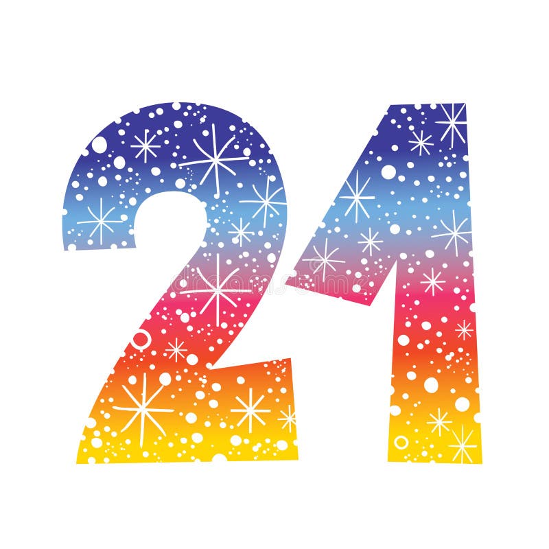 Número veinte uno ilustración del vector. Ilustración de juventud ...