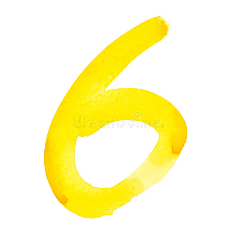 Números Amarillos De La Acuarela Imagen de archivo - Imagen de amarillo ...