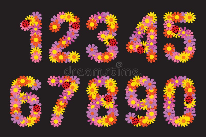 Números de colores. ilustración del vector. Ilustración de conceptos ...