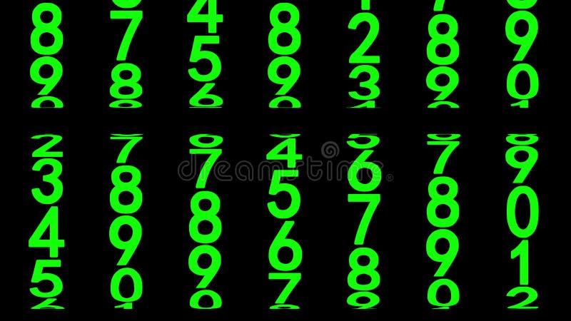 Números verdes animados metrajes. Vídeo de cuenta, contador - 121072622