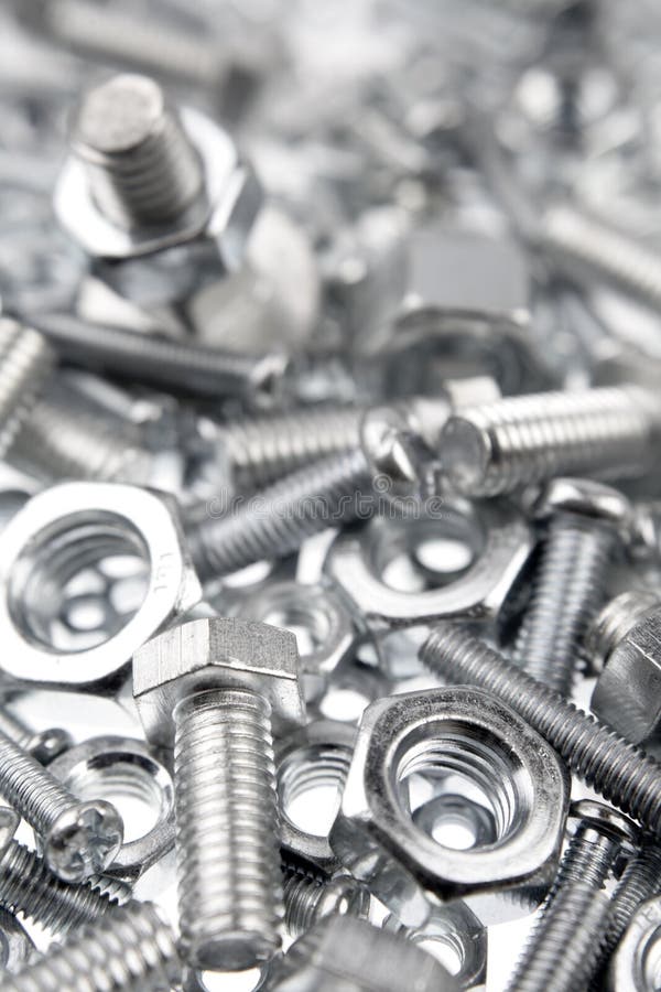 Muttern Und Bolzen, Zusammengesetzt Stockbild - Bild von scheibe ...