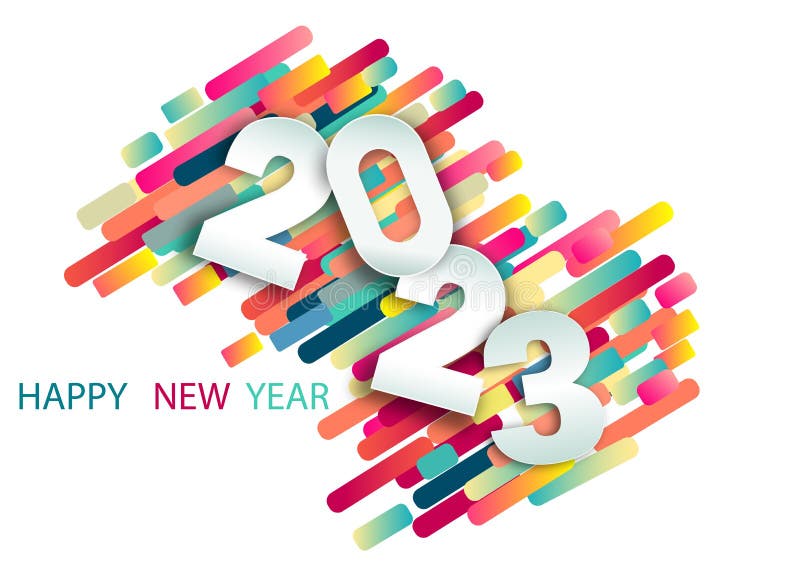 2023 Happy New Year.Paper Cut 2023 Word for New Year Festival Stock ...