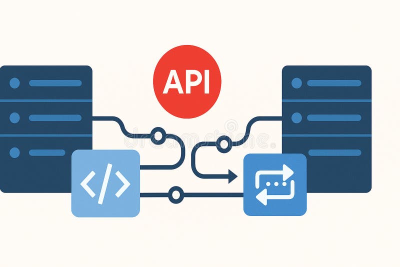 N8n : API Integration Concept with Data Exchange and Coding Symbols ...