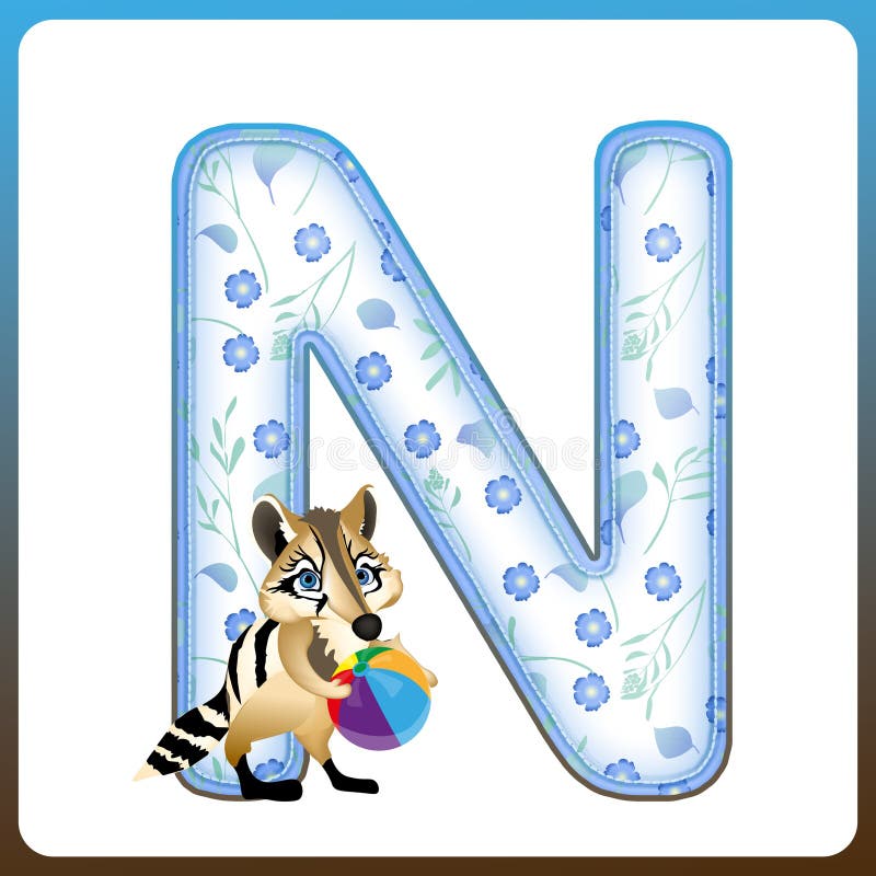 N is for stock illustration. Illustration of children - 375049217