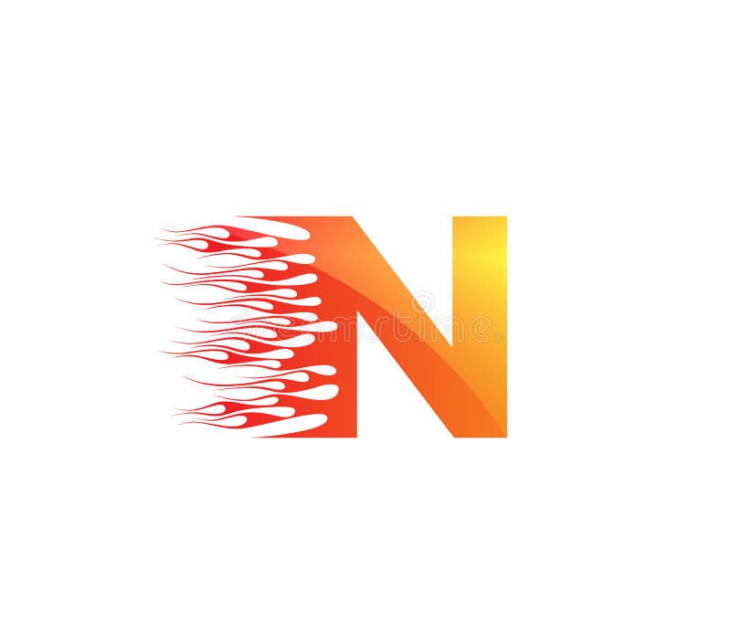 N Fire Creative Alphabet Logo Design Concept Stock Vector ...