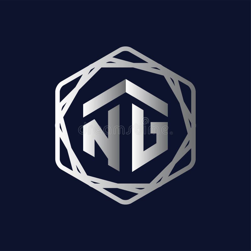N G Initial Letter Hexagonal Logo Vector Stock Vector - Illustration of ...
