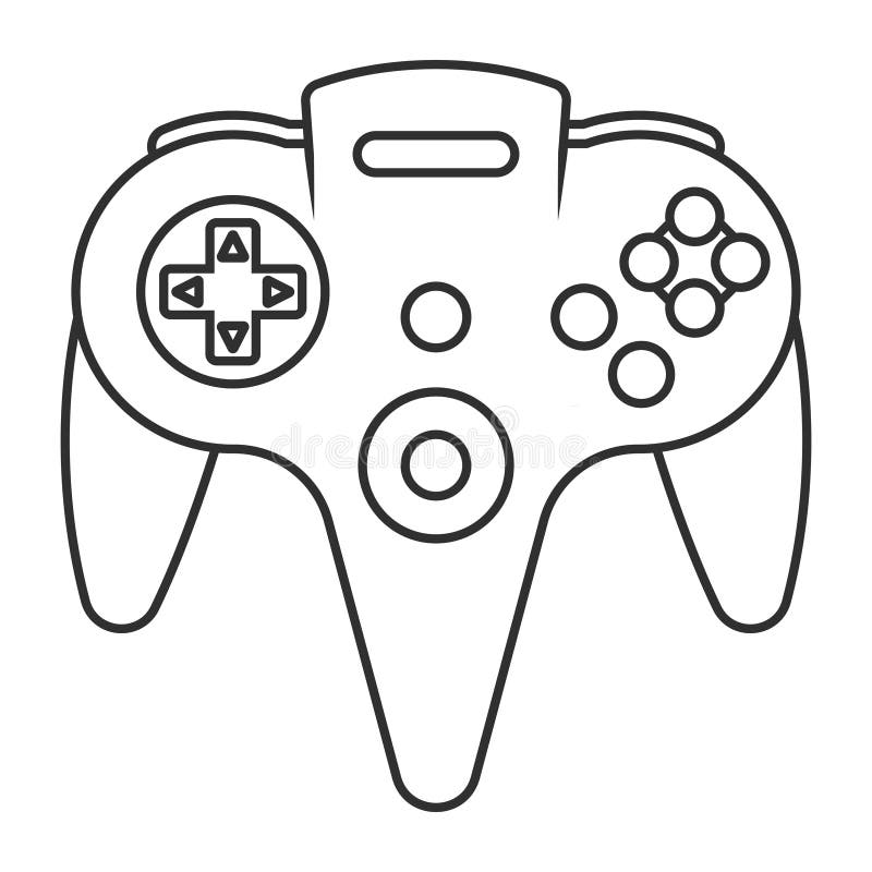 N64 or Gamecube Video Game Controller Line Art Icon for Apps or Website ...