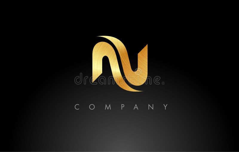 N Gold Logo. N Letter Icon Design Vector Stock Vector - Illustration of ...