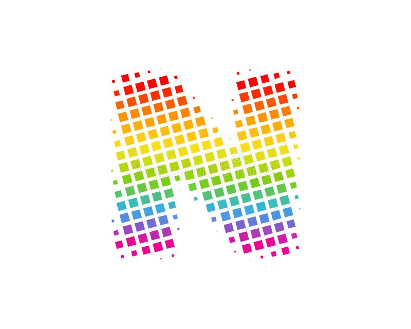 N Halftone Letter Colorful Dot Logo Icon Design Stock Vector ...