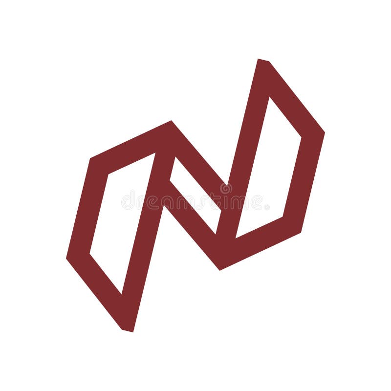 N Initials Geometric Line Art Logo and Icon Stock Illustration ...