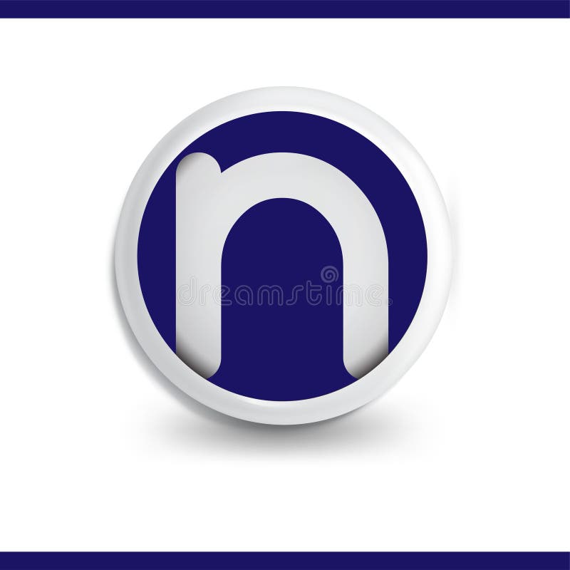 N Letter in Circle Icon Logo Element. Letter Logo Template Stock Vector ...